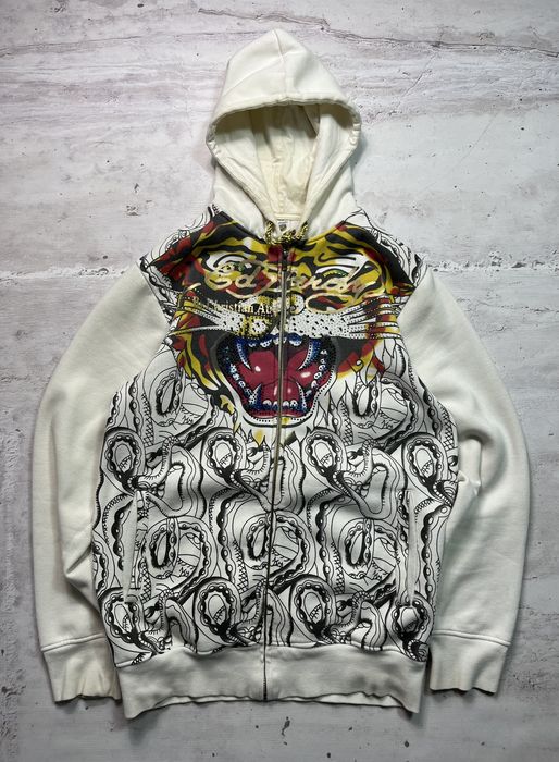 Ed Hardy Ed Hardy Hoodie y2k drip swag tiger love opium drain | Grailed