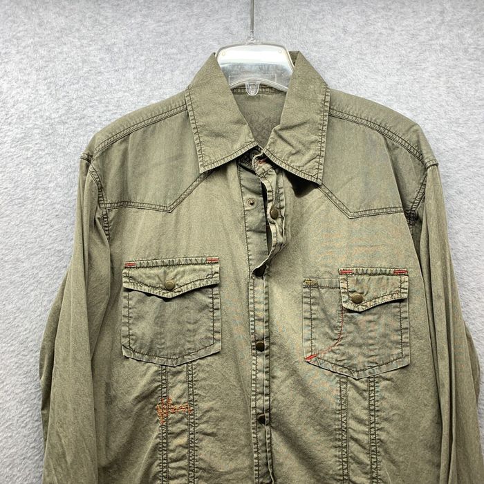 Vintage PX Custom Rags Western Shirt Adult Medium Green Rodeo Cowboy ...