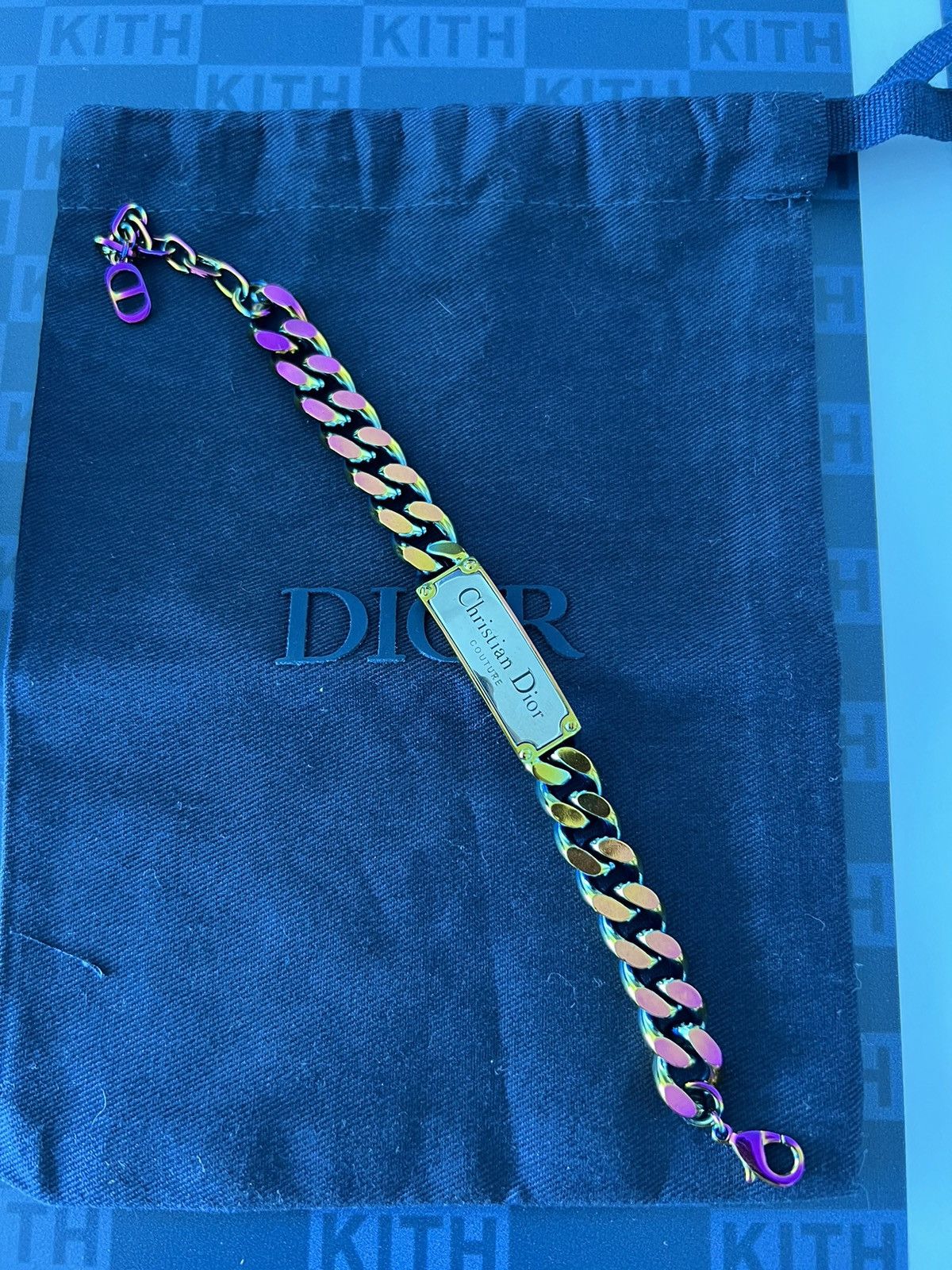 Dior Christian Dior Iridescent Brass Chain Link Bracelet | Grailed