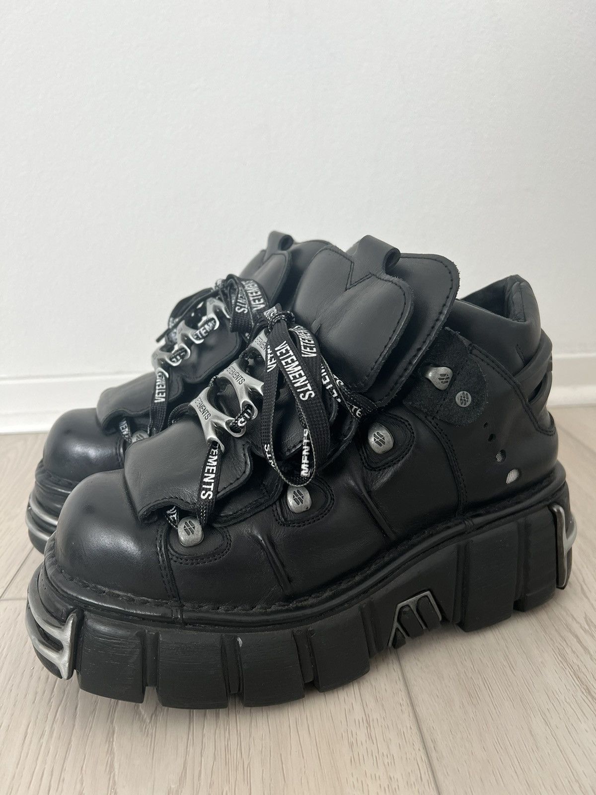 New Rock × Vetements Vetements x New Rock Leather Platform Sneakers ...