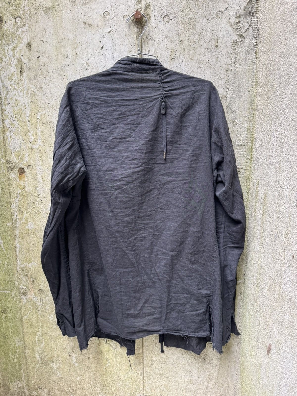 Boris Bidjan Saberi Semi sheer raw hem button up | Grailed