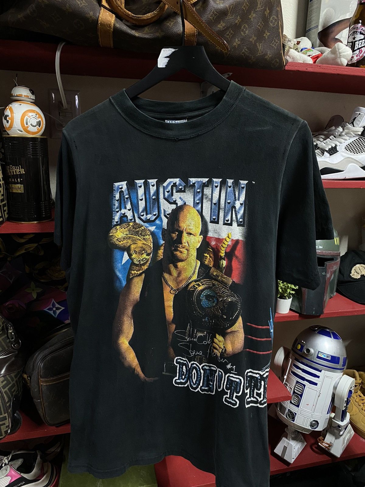 Vintage × Wwf Vintage 90’s WWF Stone Cold Steve Austin Rap T-Shirt ...