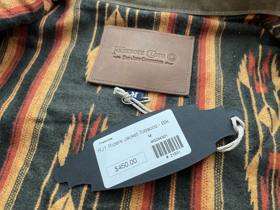Freenote Cloth Freenote Cloth Riders Jacket RJ1 Waxed Canvas Tobacco ...