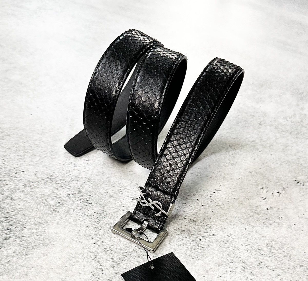 Saint Laurent Paris SLP Cassandre Python Belt | Grailed