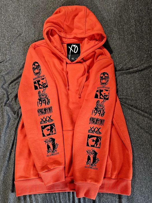 The Weeknd Official The Weeknd orange 'XO' hoodie | Grailed