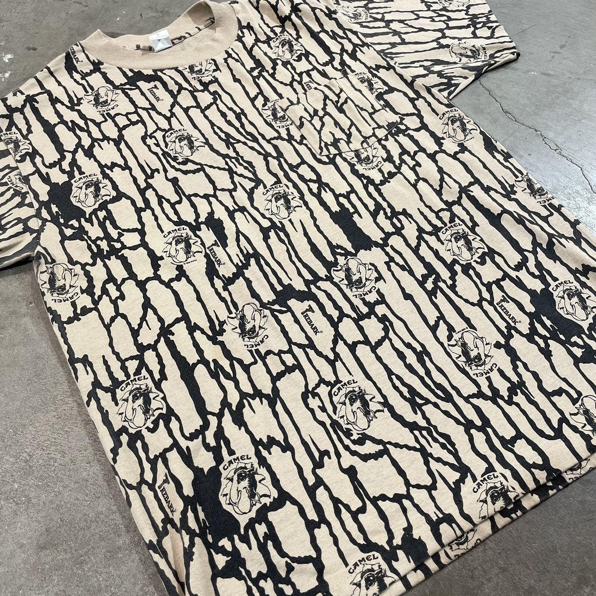 Camel × Made In Usa × Vintage 1989 Joe Camel tree bark AOP vintage camo ...