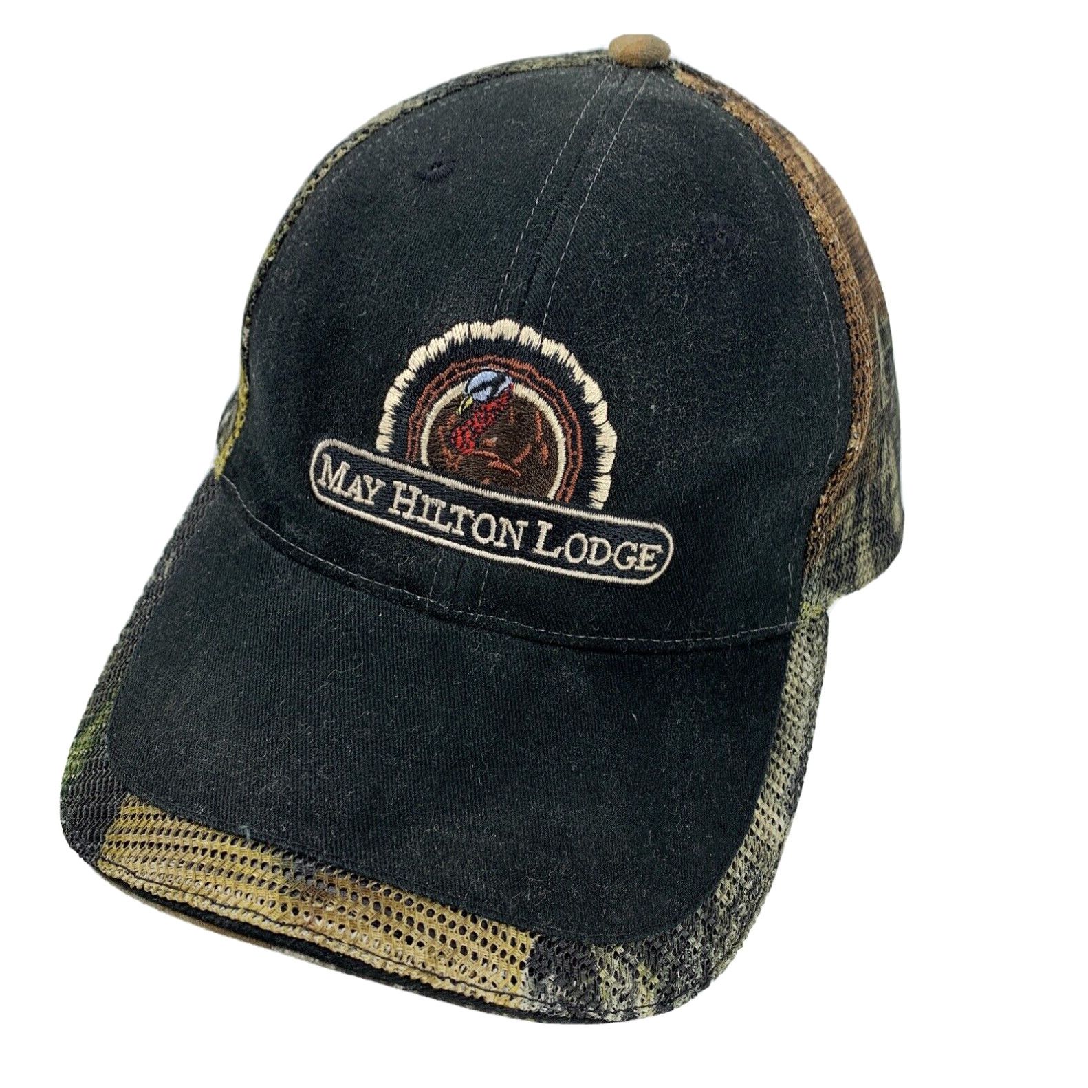 Vintage May Hilton Lodge Camouflage Ball Cap Hat Adjustable Baseball ...