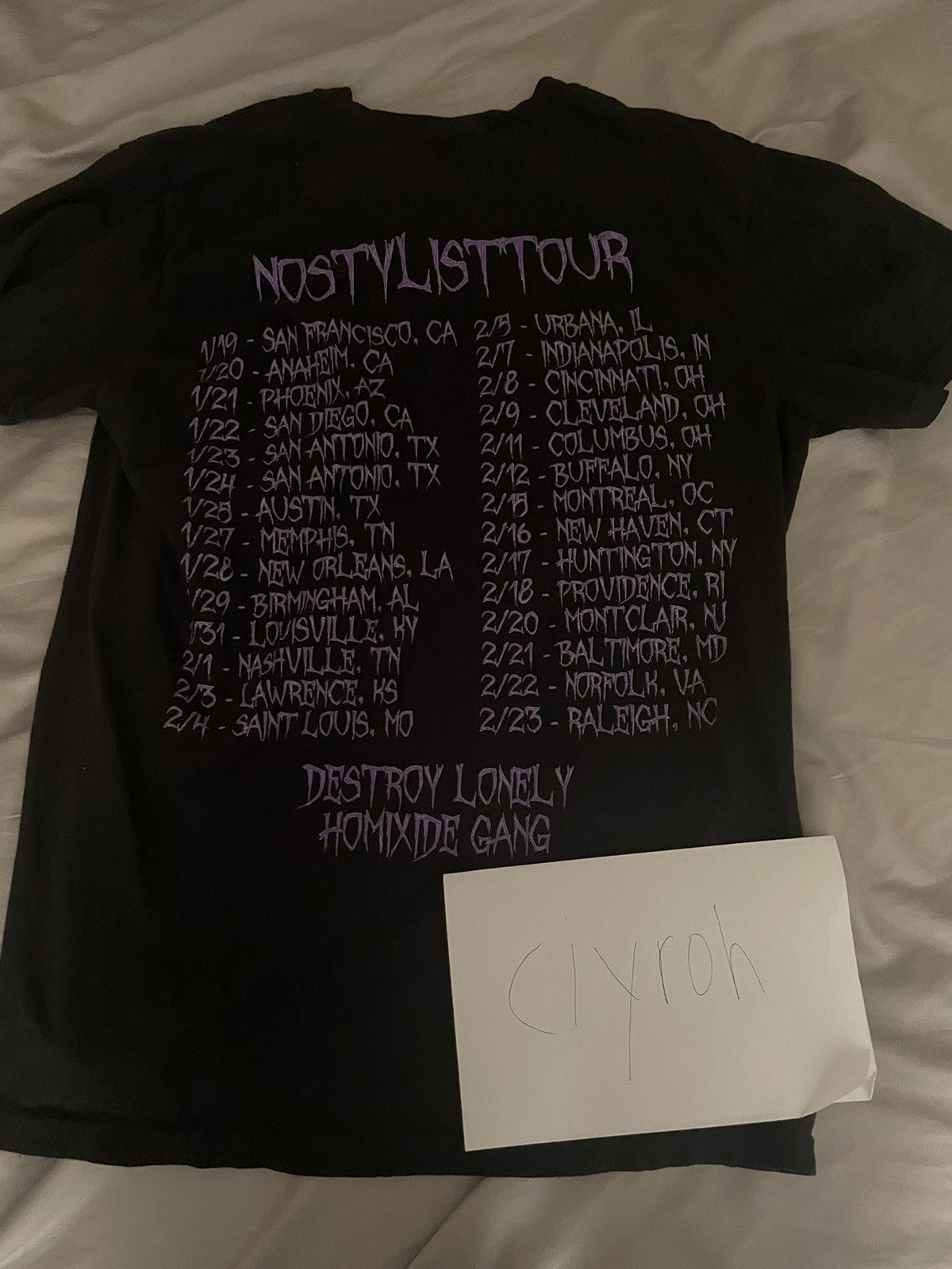 Playboi Carti Destroy Lonely x Homixide Gang NS Tour Merch | Grailed