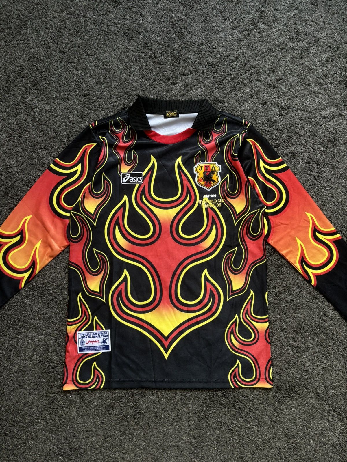 Vintage Japan 1998 football World Cup vintage flames concept jersey ...