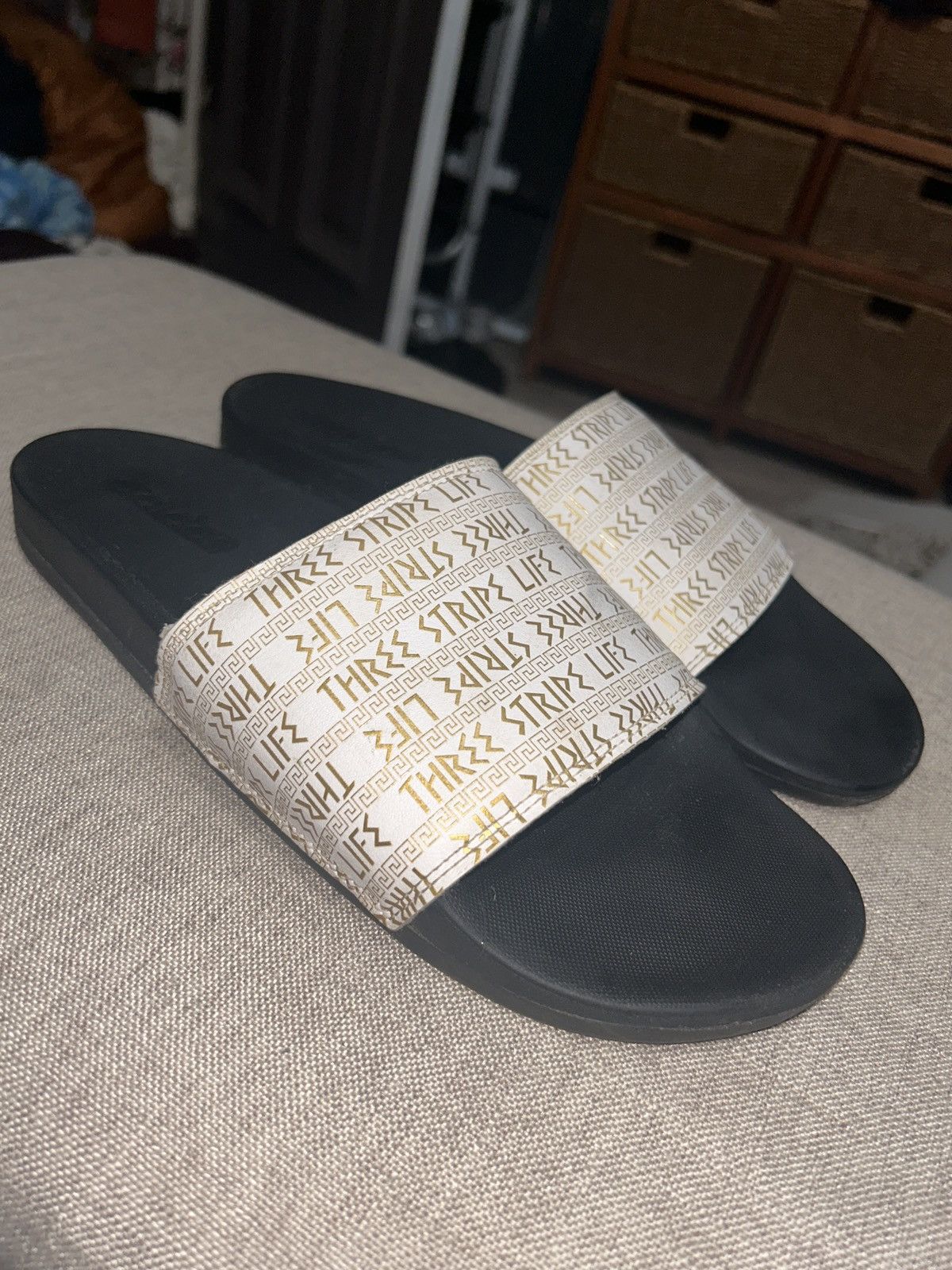 Adidas × Hypebeast Adidas Slides - 3 Stripe Life (Clean) | Grailed