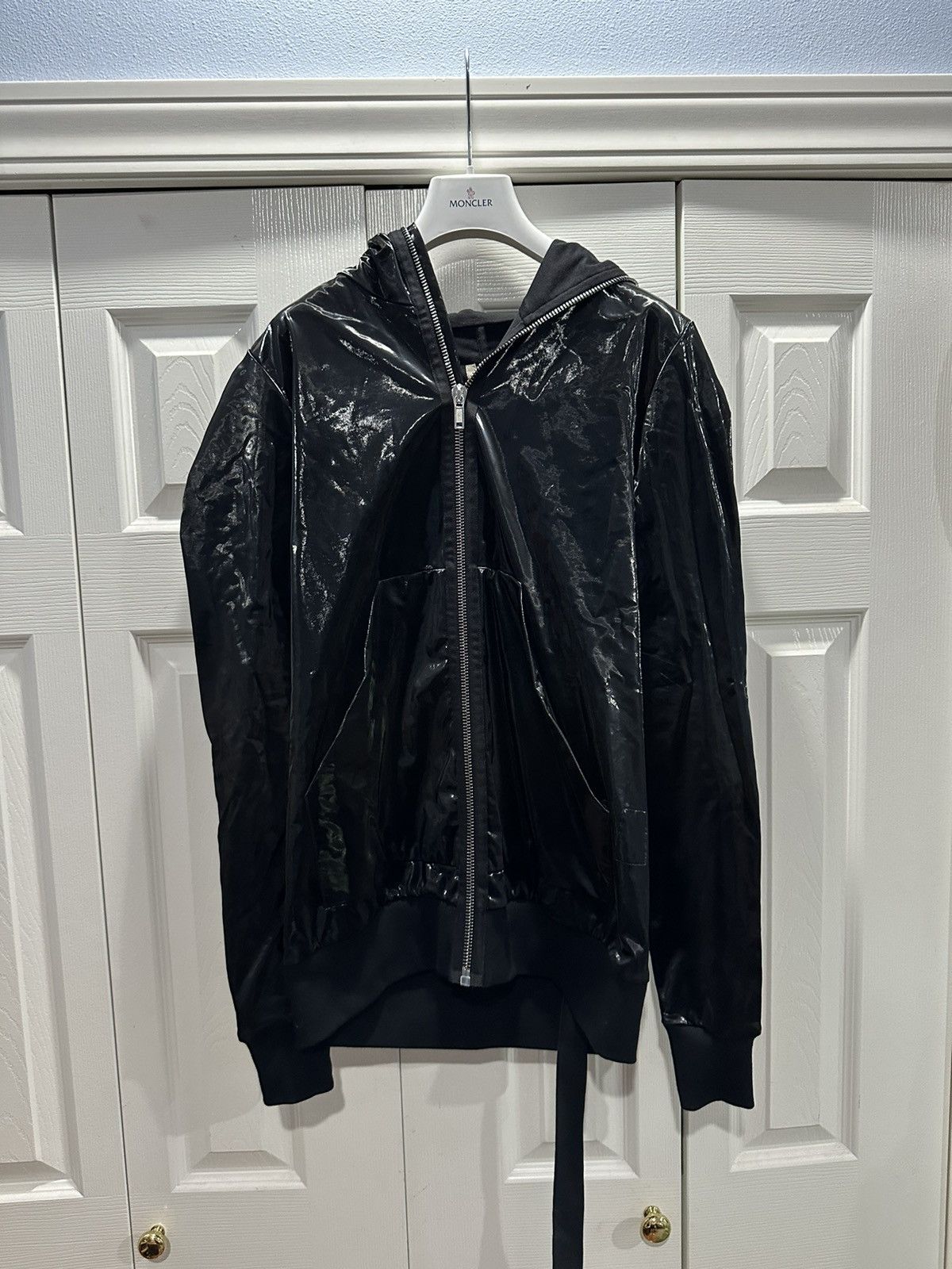 Rick Owens Rick Owens Shiny Patent Gimp Zip up Hoodie *SUPER RARE ...