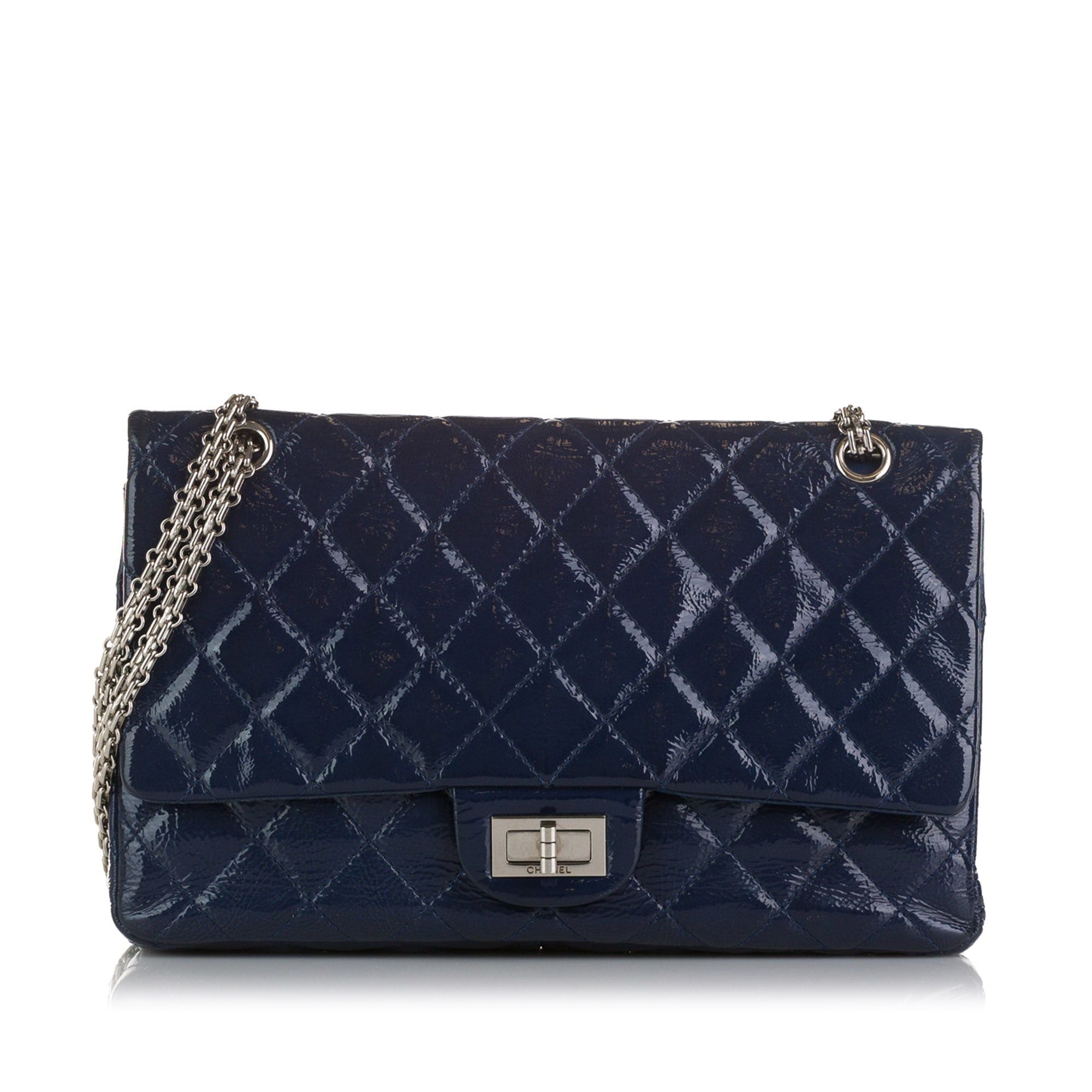 Chanel Chanel Reissue 226 Patent Leather Double Flap Blue | Grailed