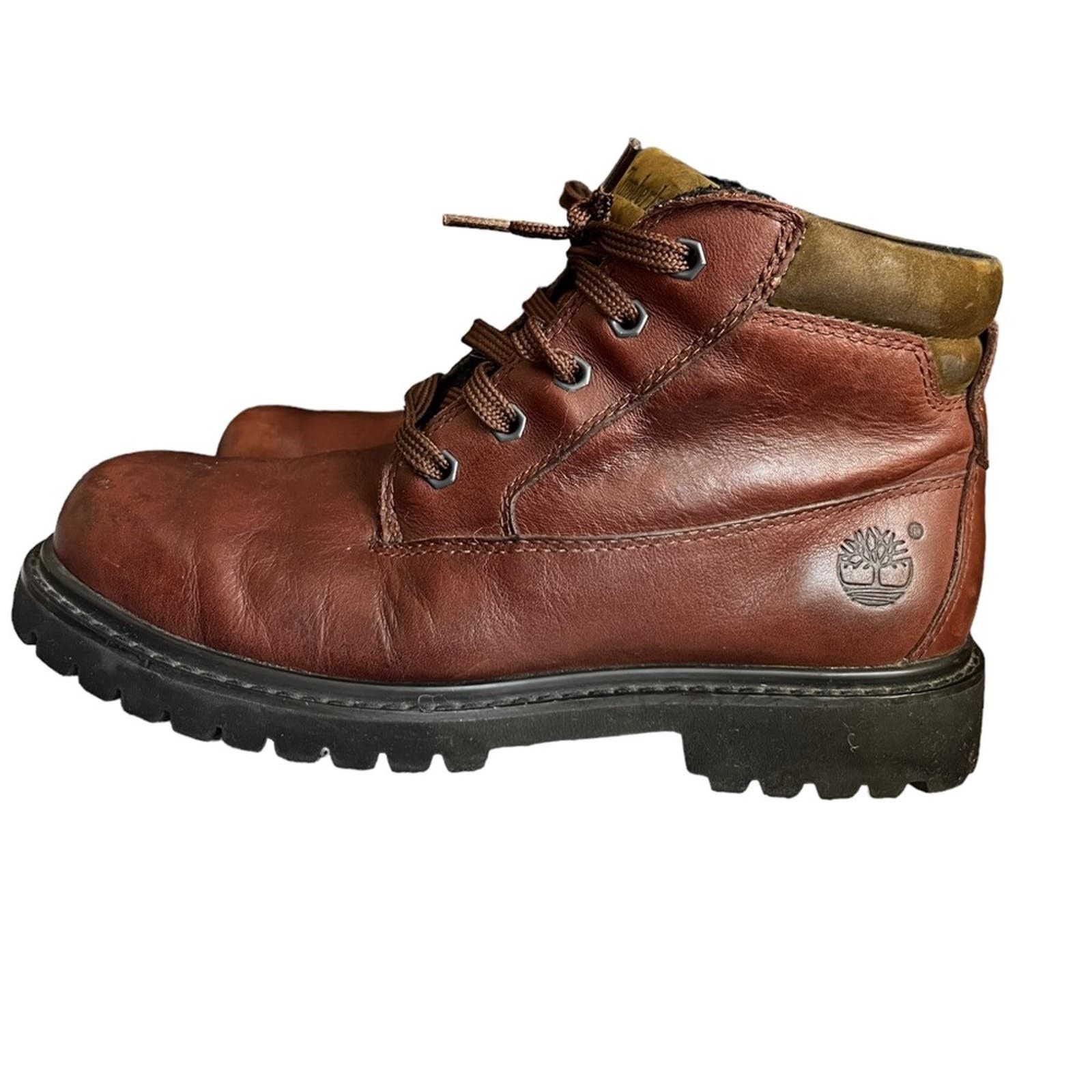 Timberland Vintage Timberland Brown Leather Combat Boots | Grailed