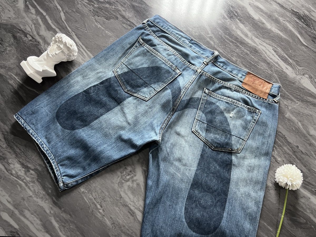 Evisu Evisu : Big Logo Back Side Rare Pattern Short Denim Jeans | Grailed