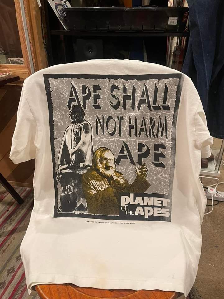 Vintage 90s Vintage Distressed Pota ( Planet Of The Apes) movie tee ...