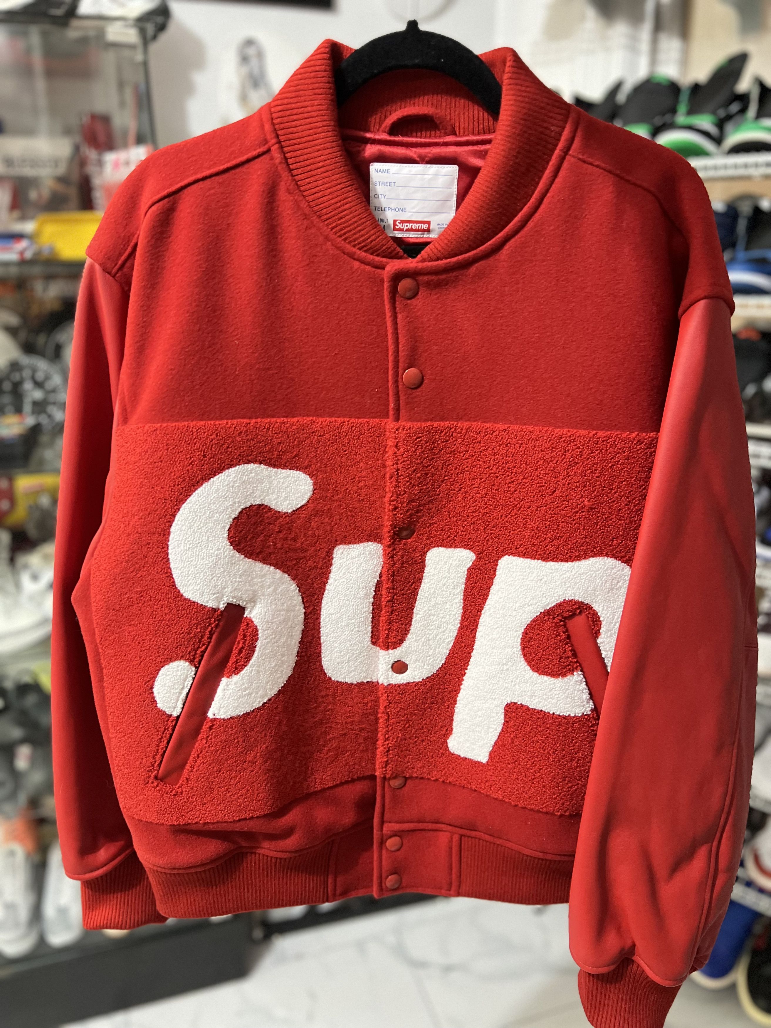 Supreme Supreme x Cactus Plant Flea Market Lamskin Varsity Jacket | Grailed