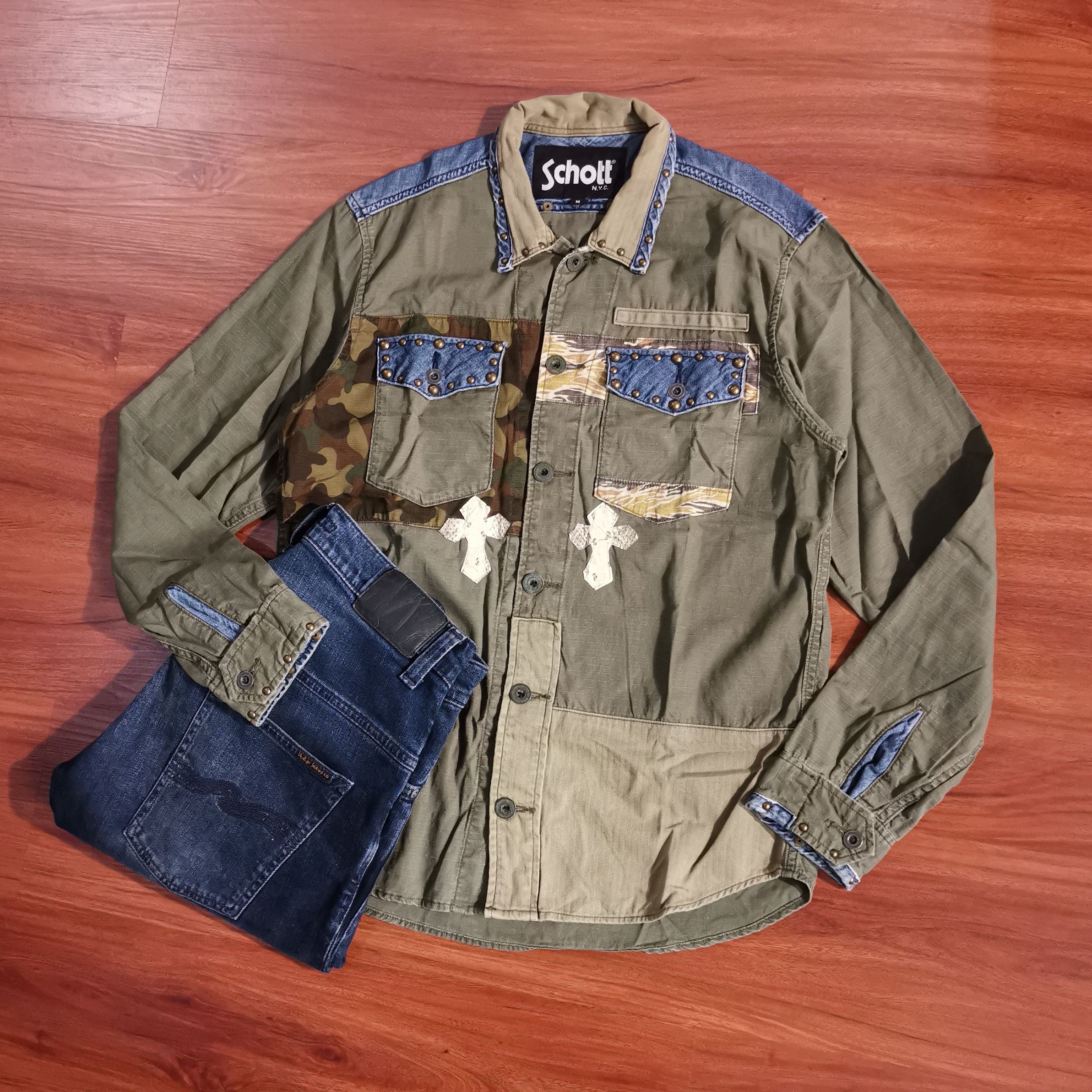 Schott Schott NYC Military Workshirt Original Authentic Made in USA ...