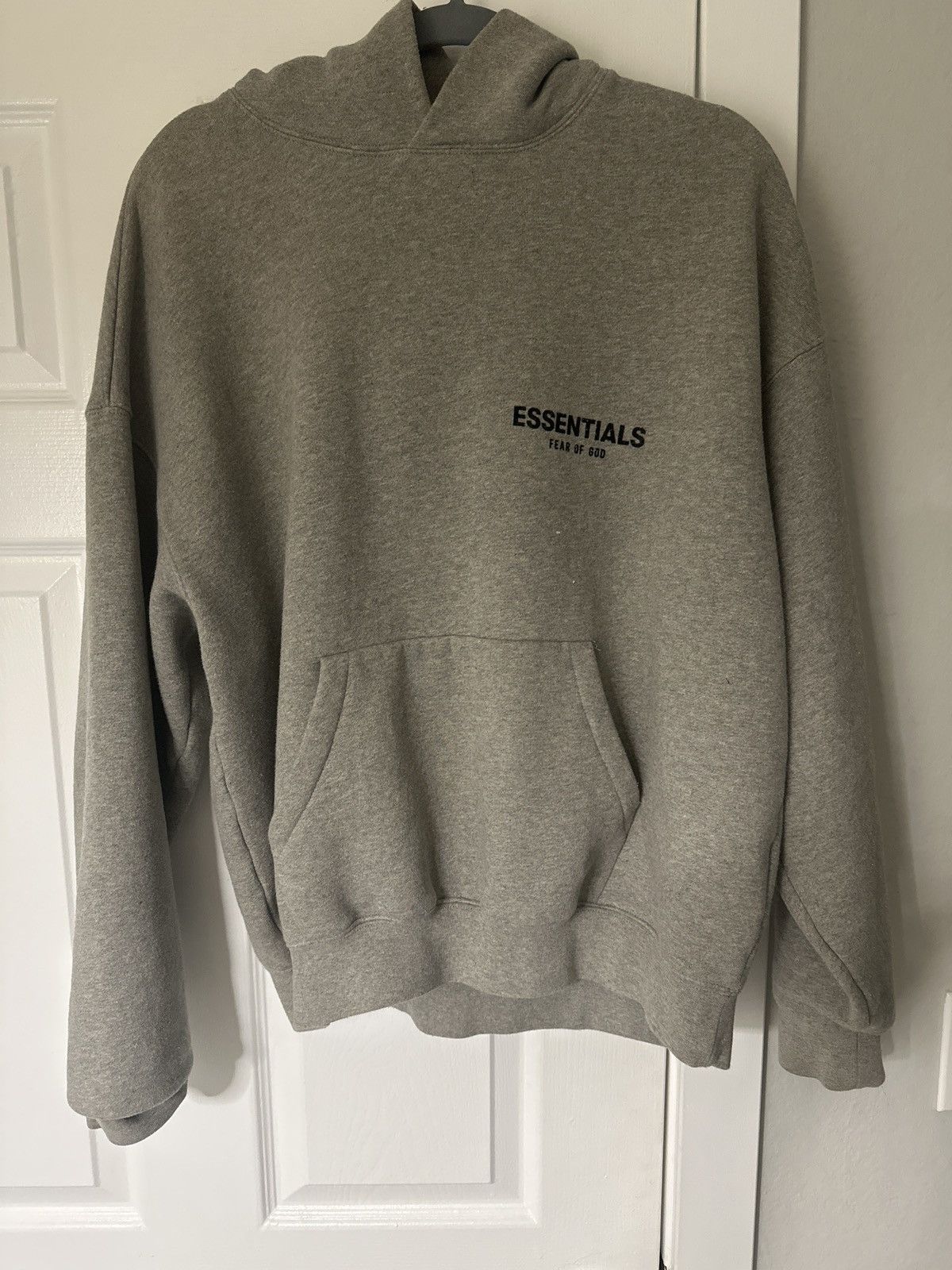 Essentials × Fear of God Oatmeal Grey Essentials Hoodie | Grailed