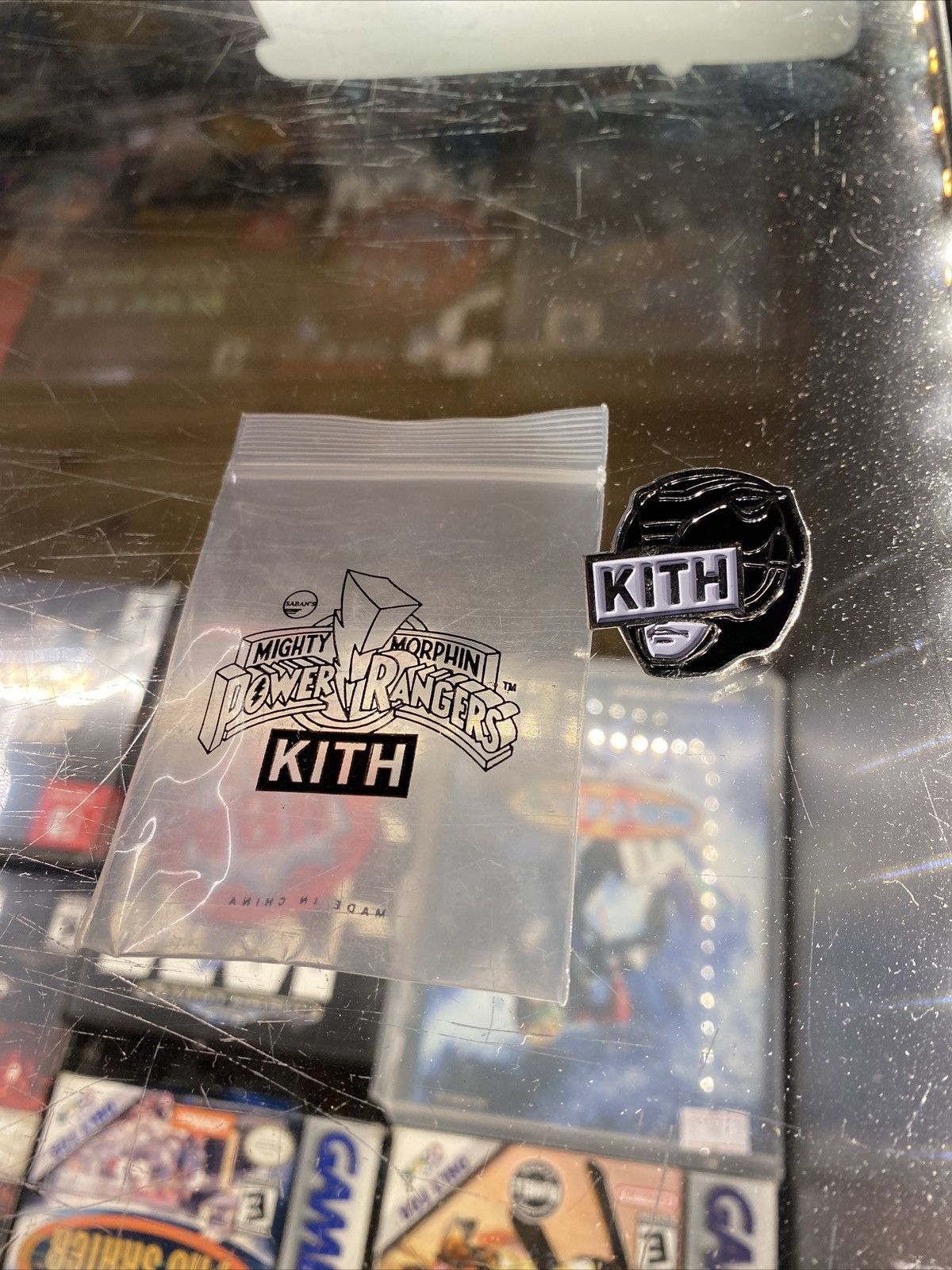 Kith Exclusive Collaboration Kith Black Ranger Power Rangers Pin | Grailed