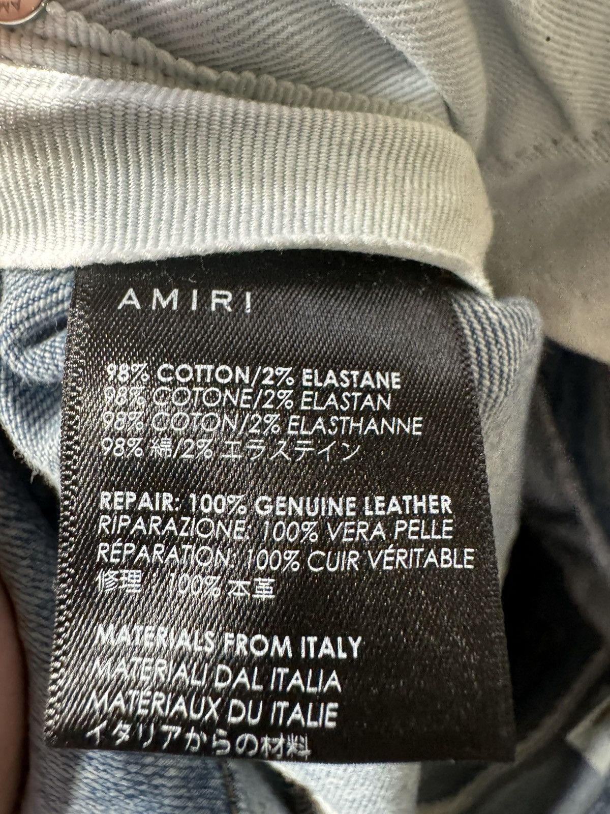 Amiri Amiri Mx1 Light Wash Beige Patch Jeans Grailed