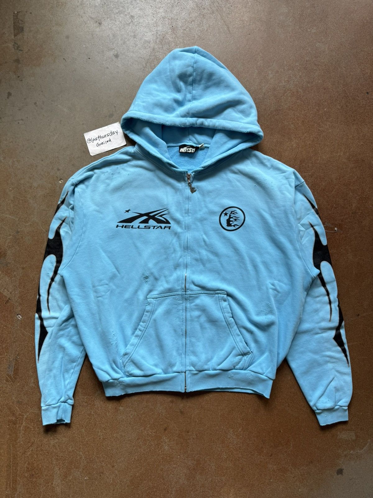 HELLSTAR HELLSTAR Studios Zip-Up Hoodie Blue Large | Grailed