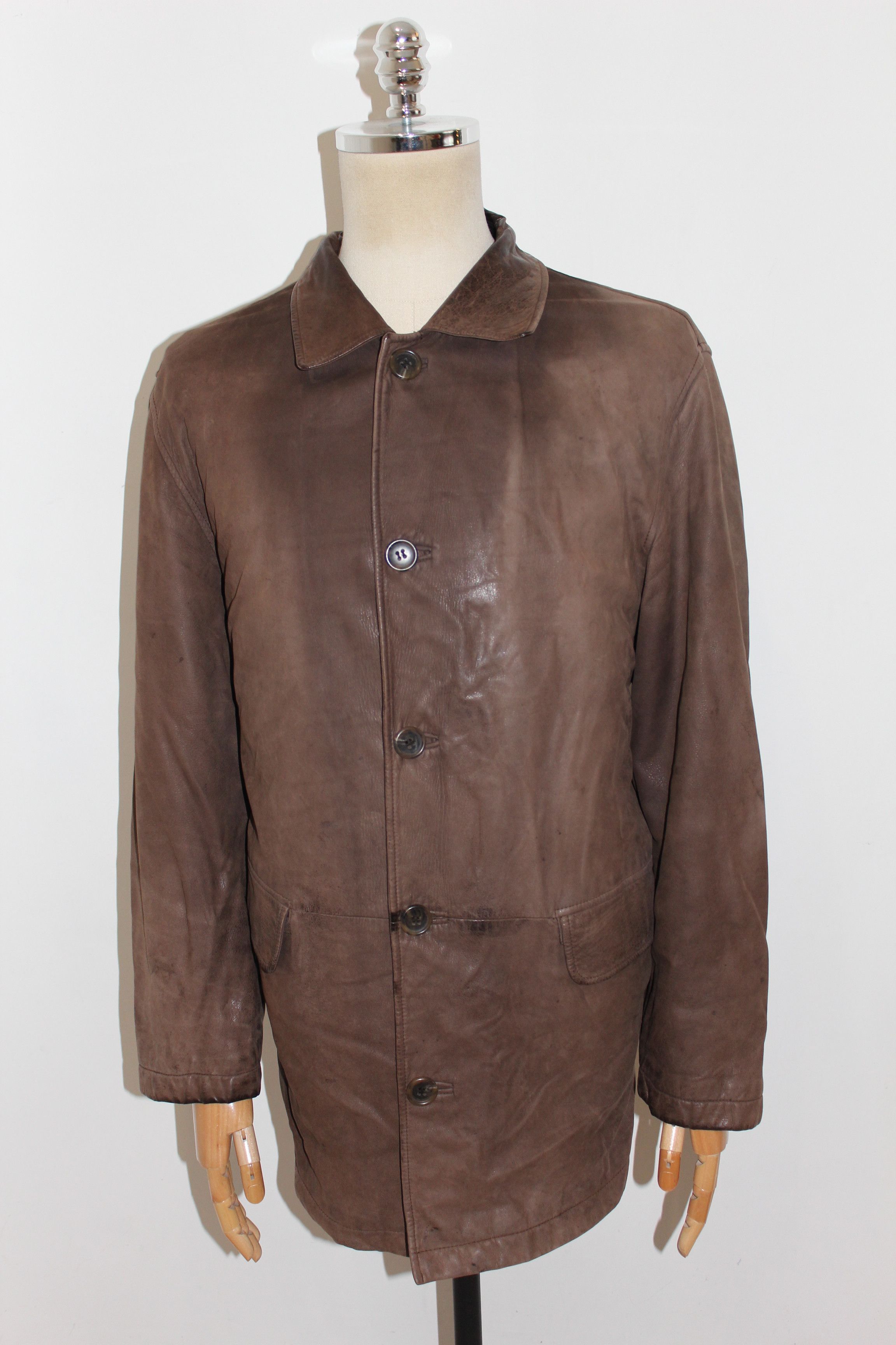 Hugo Boss Mens Hugo Boss Vintage Brown Leather Jacket Size XL | Grailed