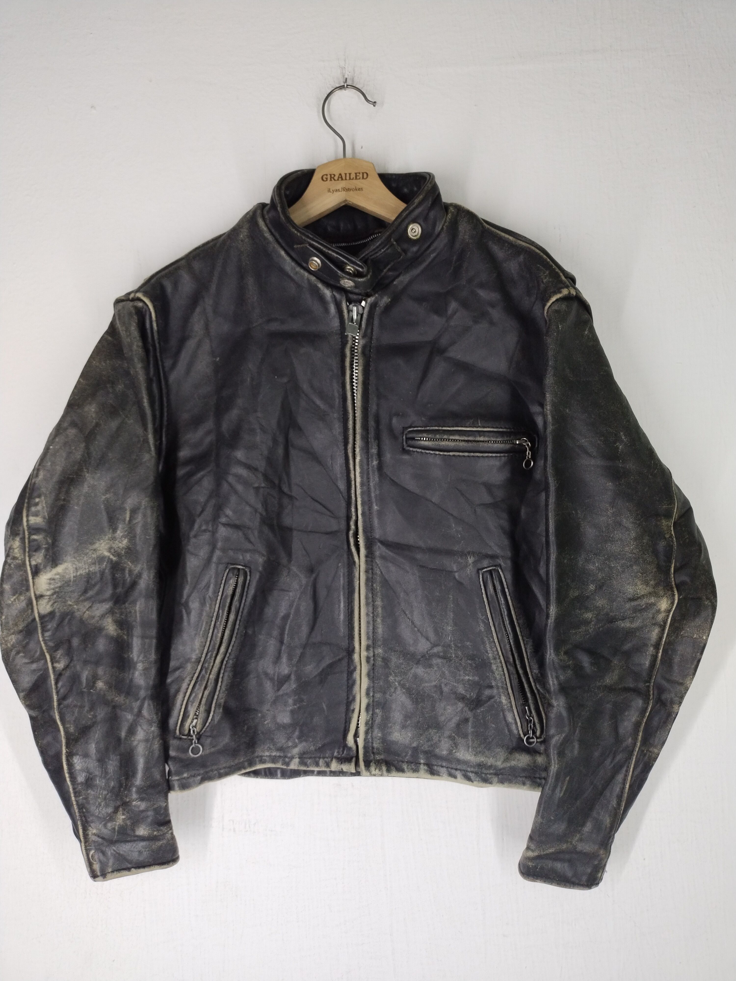 Leather Jacket × Made In Usa × Schott Vtg Schott Leather Jacket Motorcycle Schott NYC Schott ...