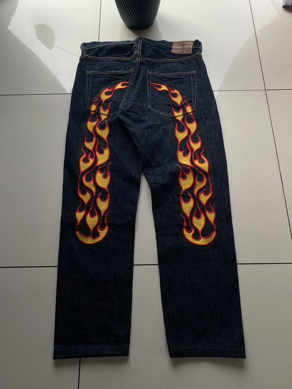 Evisu × Japanese Brand × Vintage RARE Evisu Daicock Flame Fire ...