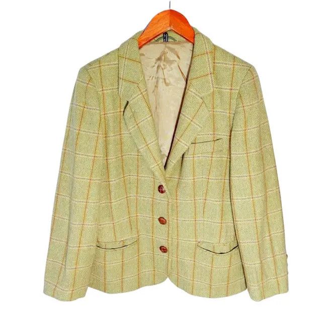 Vintage 80% wool blazer Vittoria Verani green oryginal pattern | Grailed