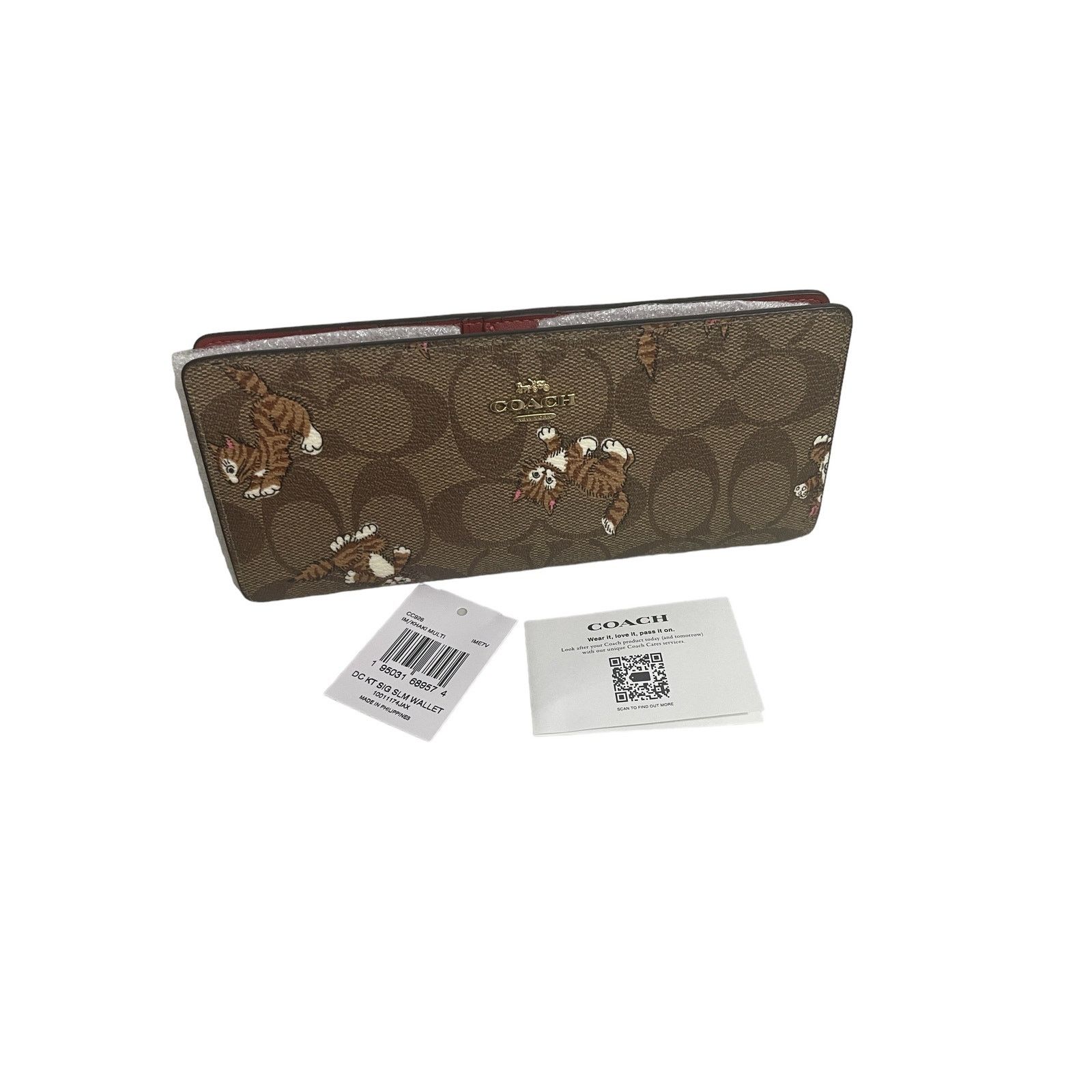 Coach Coach New Logo Kitty Cat Slim Wallet New | Grailed