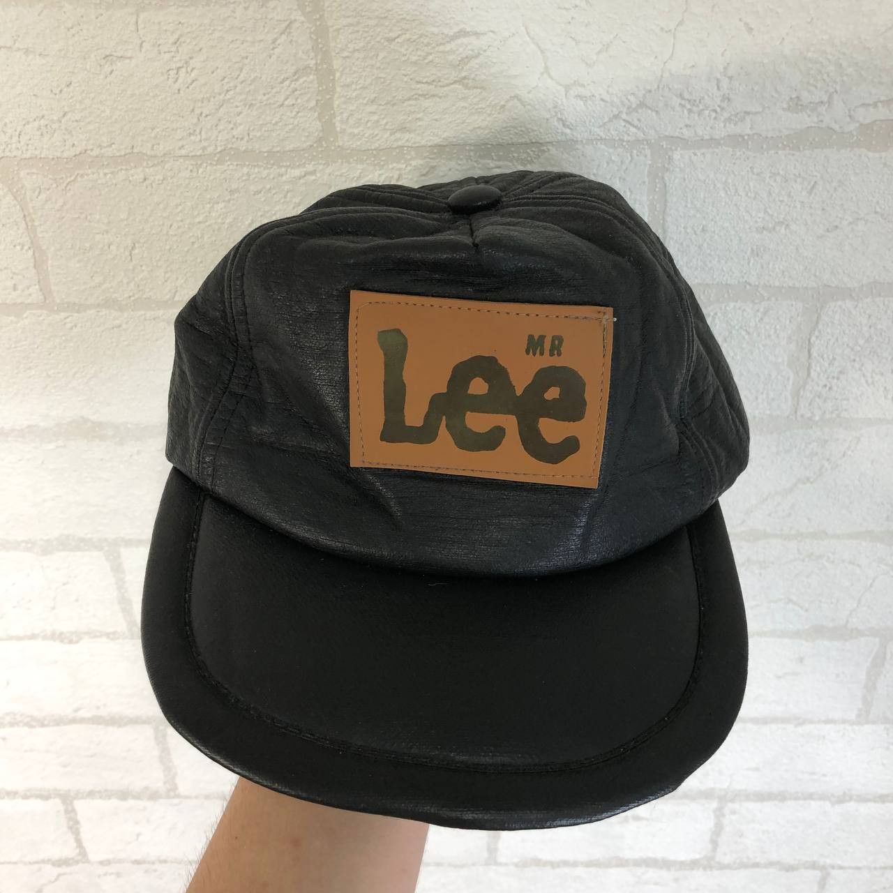 Vintage black leather cap Lee | Grailed