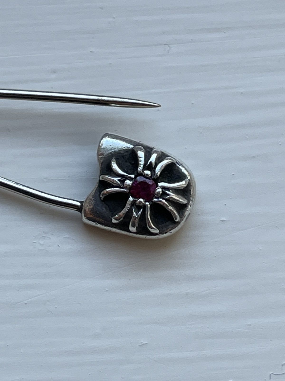 Chrome Hearts Chrome Hearts Pave Ruby Safety Pin | Grailed