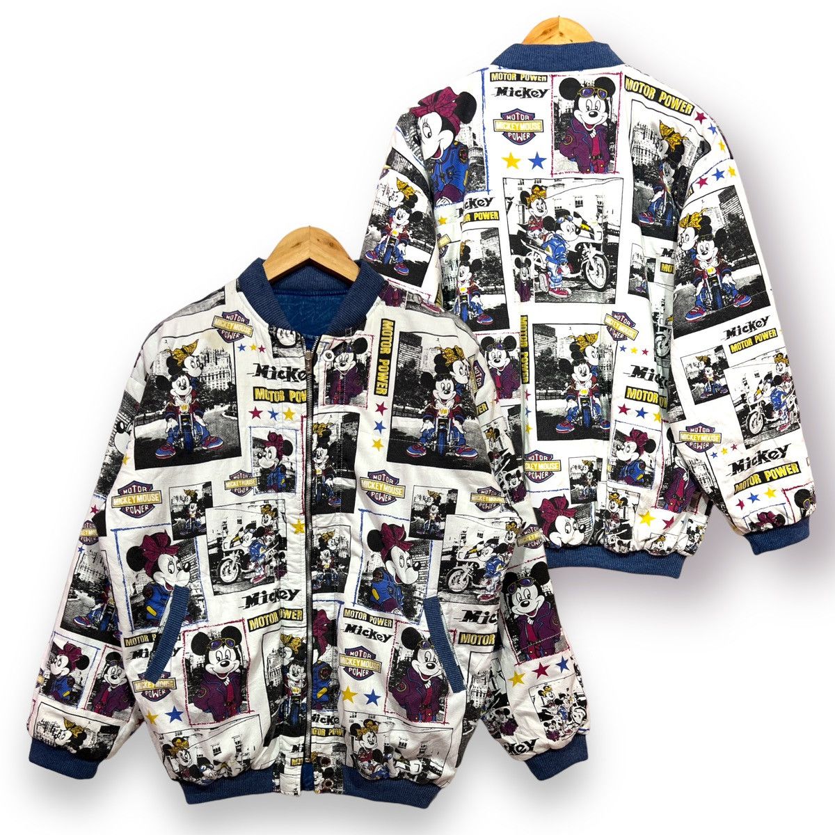 Mickey Mouse 🔥 VTG 80s REVERSIBLE MICKEY MOTOR POWER DENIM BOMBER | Grailed