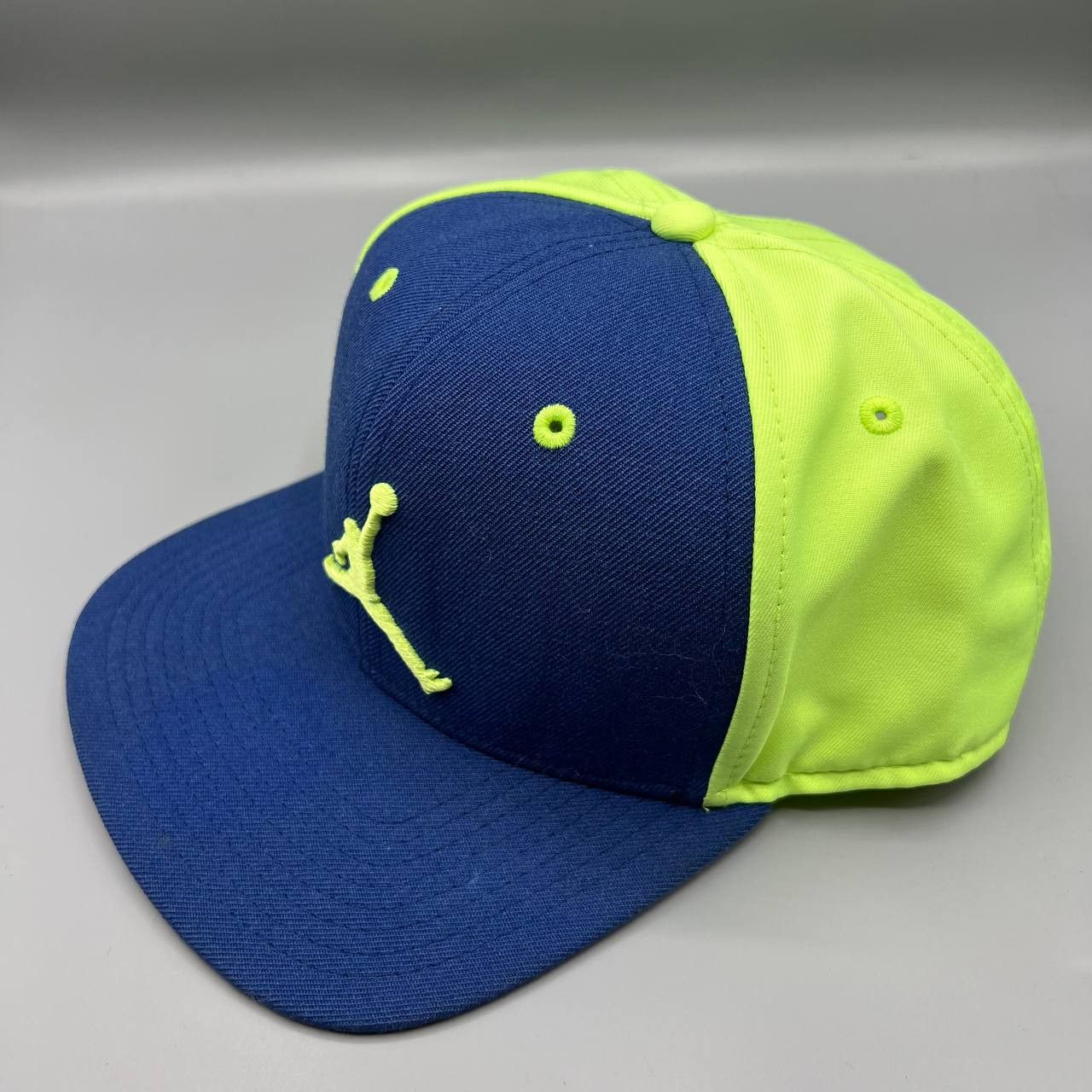 Jordan Brand Air Jordan Hat Men Blue and Lime Jumpman Snap Back Cap ...