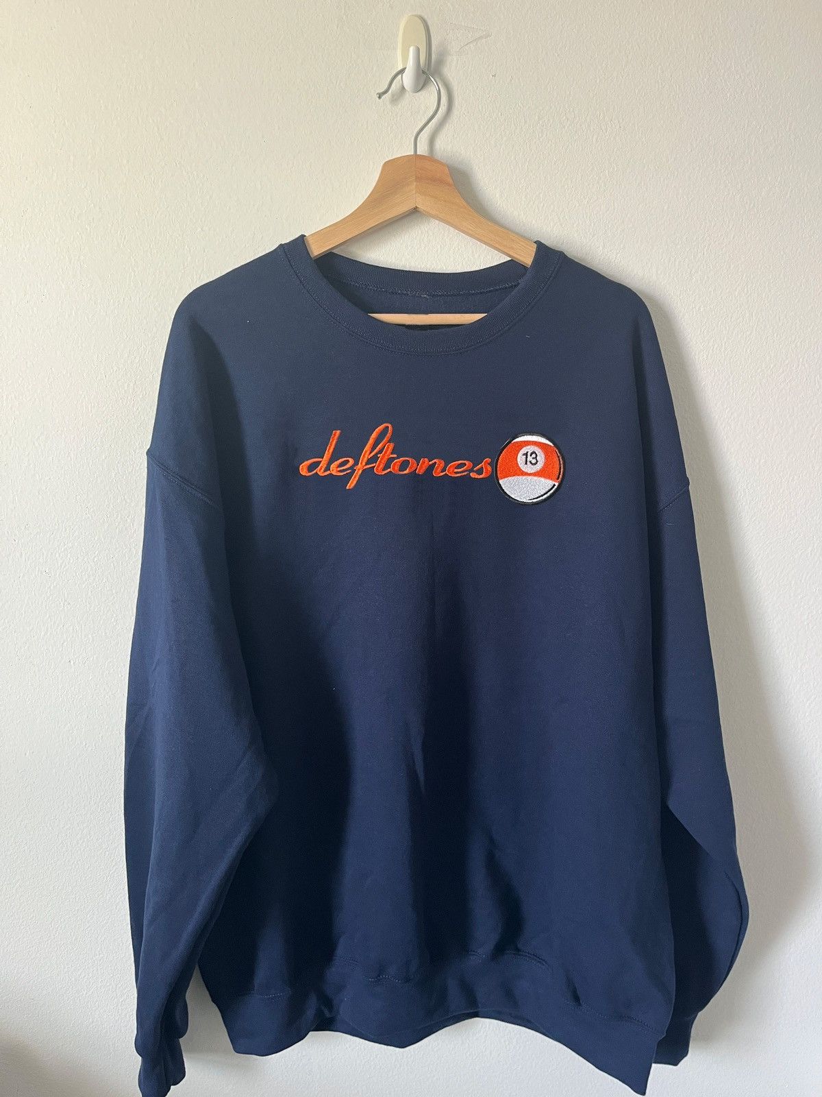 Vintage Navy Deftones Around The Fur Ball Y2K Embroidery Crewneck | Grailed