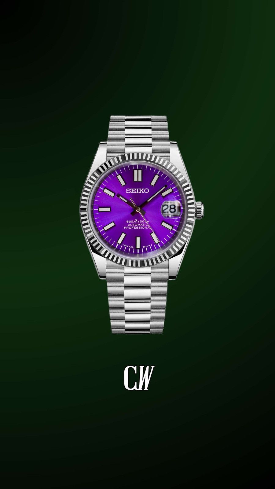 Japanese Brand × Luxury × Seiko Seiko mod datejust custom purple watch ...