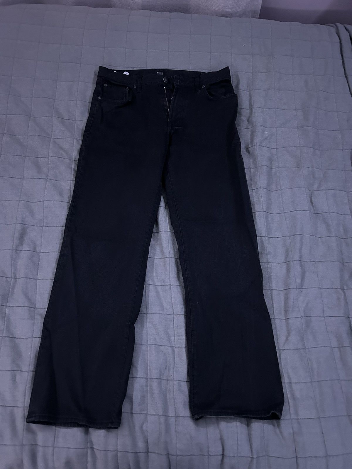 Streetwear × Vintage Loose fit Black bootcut denim | Grailed