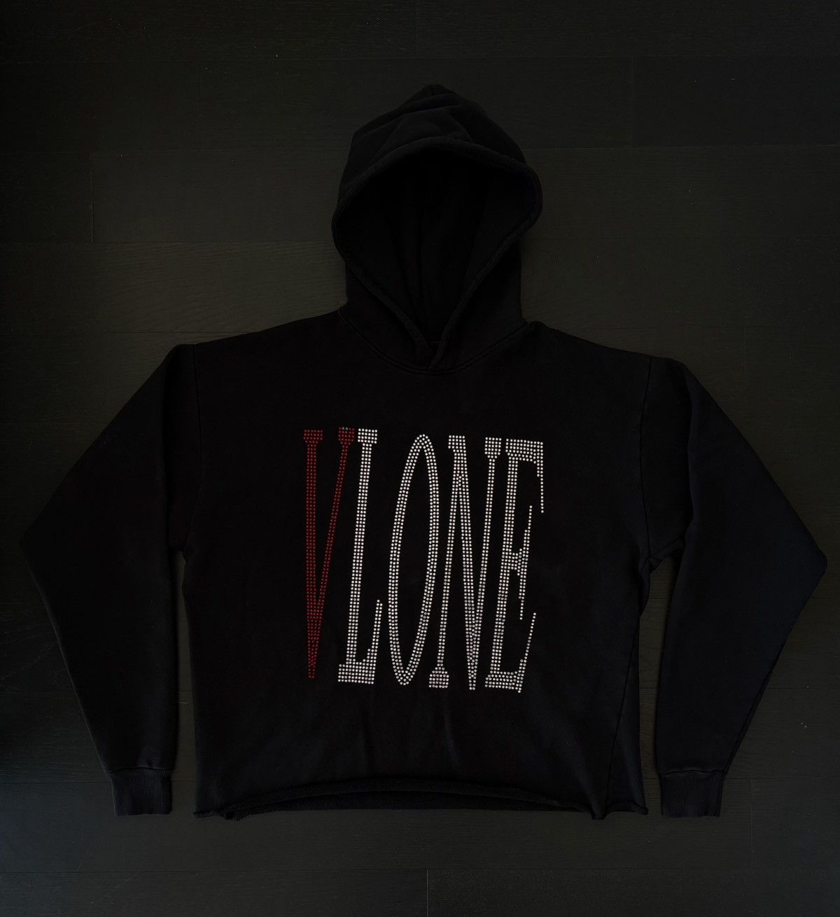 Vlone Staple Red Rhinestone Hoodie | Grailed