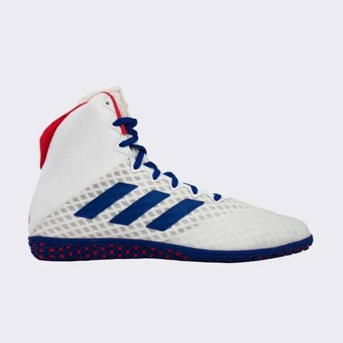 Adidas NEW Adidas Mat Wizard 4 White Red Royal Blue Wrestling Shoes ...