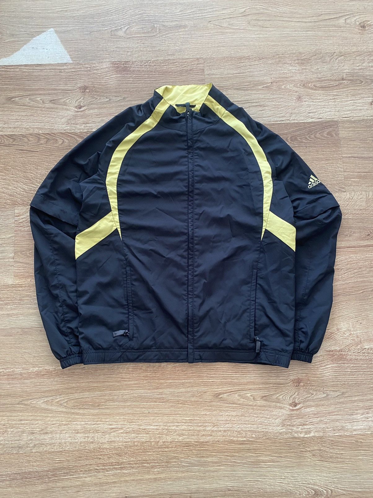 Adidas Vintage Adidas transformer jacket golden dark , y2k , 90s | Grailed