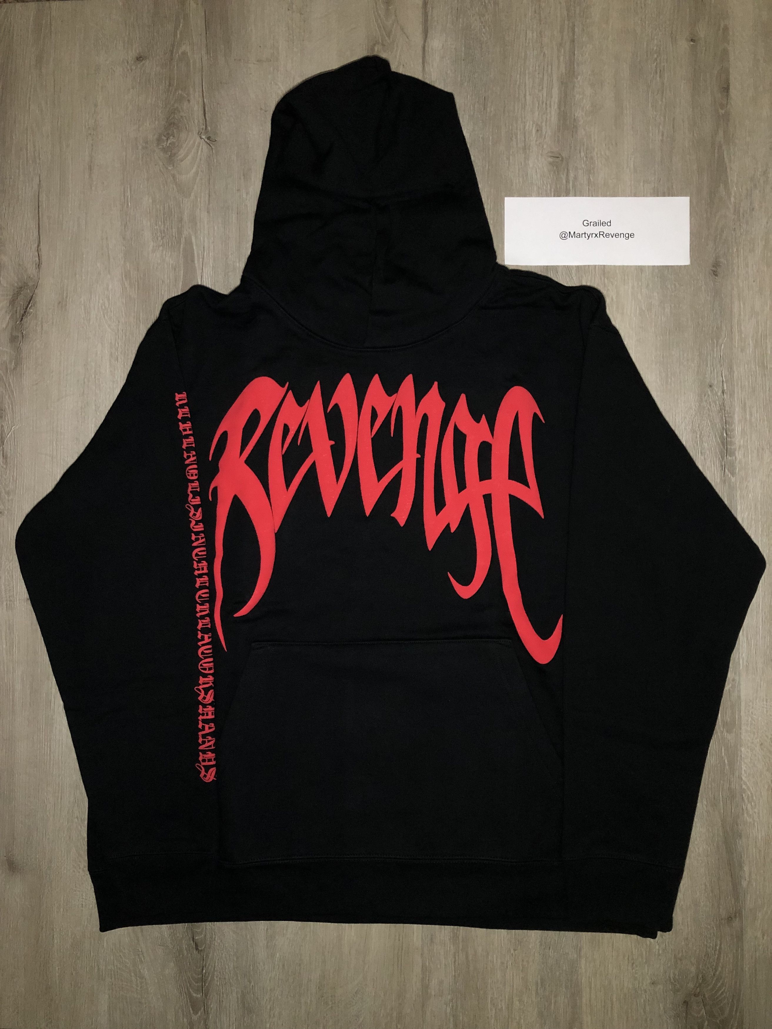 Revenge Revenge Archive Hoodie Red and Black | Grailed