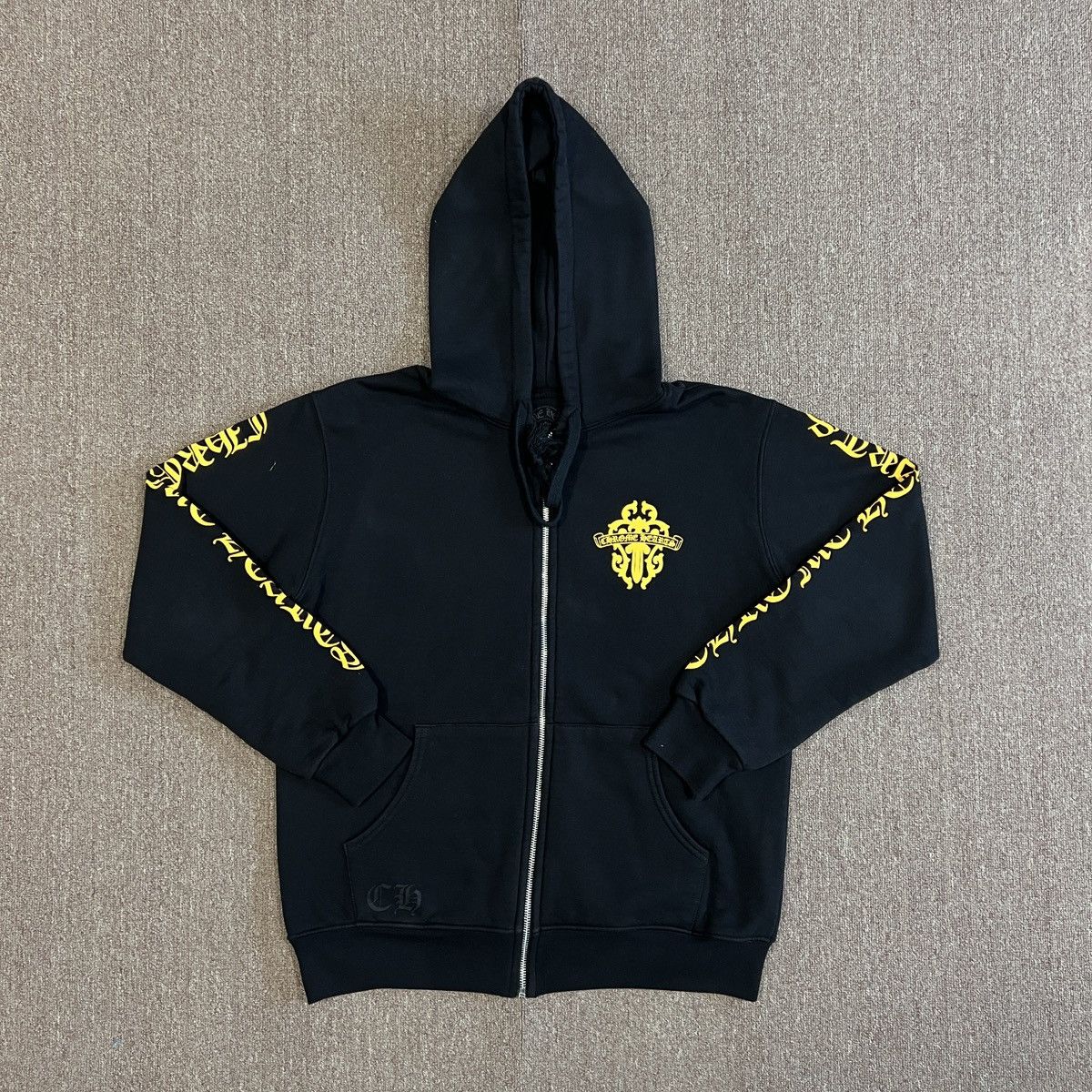 Chrome Hearts Chrome Hearts Yellow Dagger Logo Zip Up Hoodie | Grailed