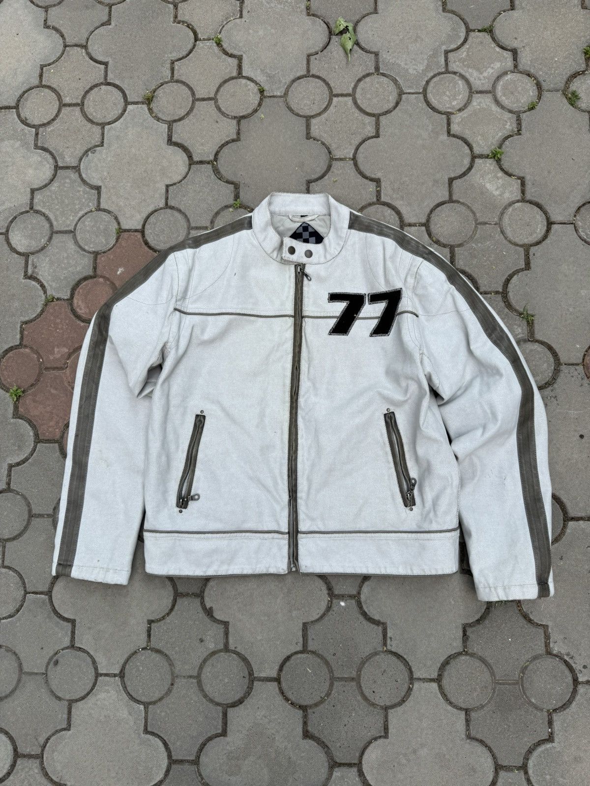 Other Vintage Fishbone Racing Leather Jacket Y2K Avant Garde | Grailed