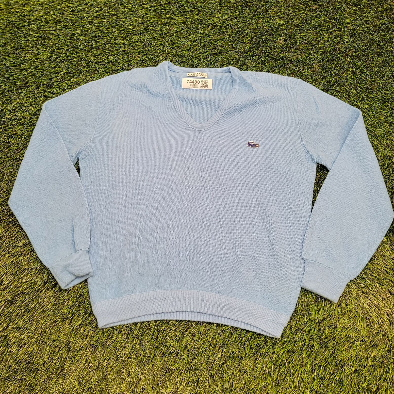 Vintage IZOD Lacoste Sweater M L 21x25 Blue
