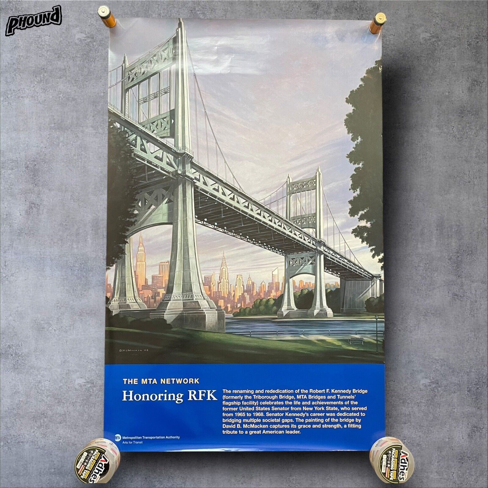 Vintage MTA NYCTA SUBWAY ART POSTER Honoring RFK NYC SUBWAY Network ...