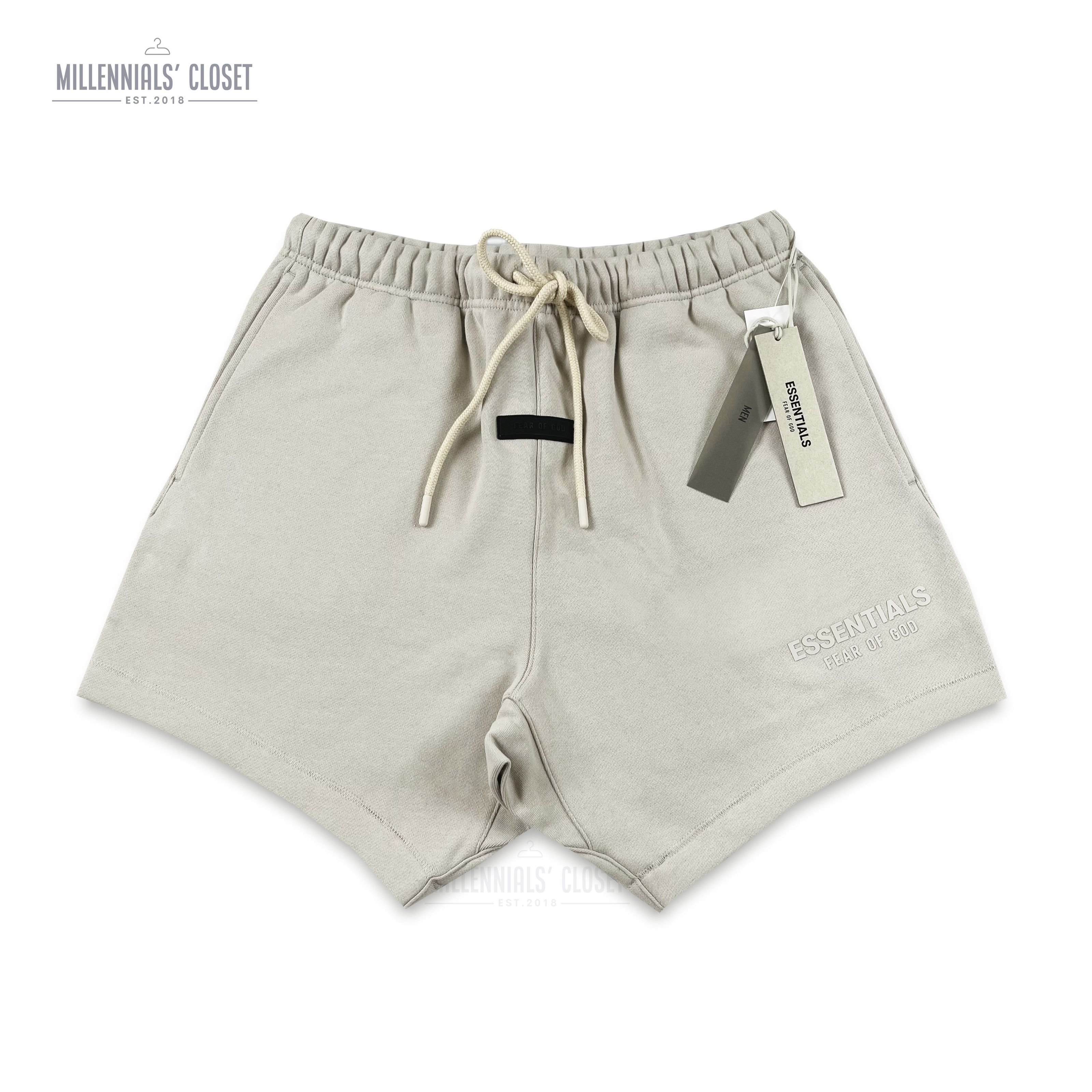 Essentials × FOG × Fear of God Fear of God Essentials Shorts Silver ...