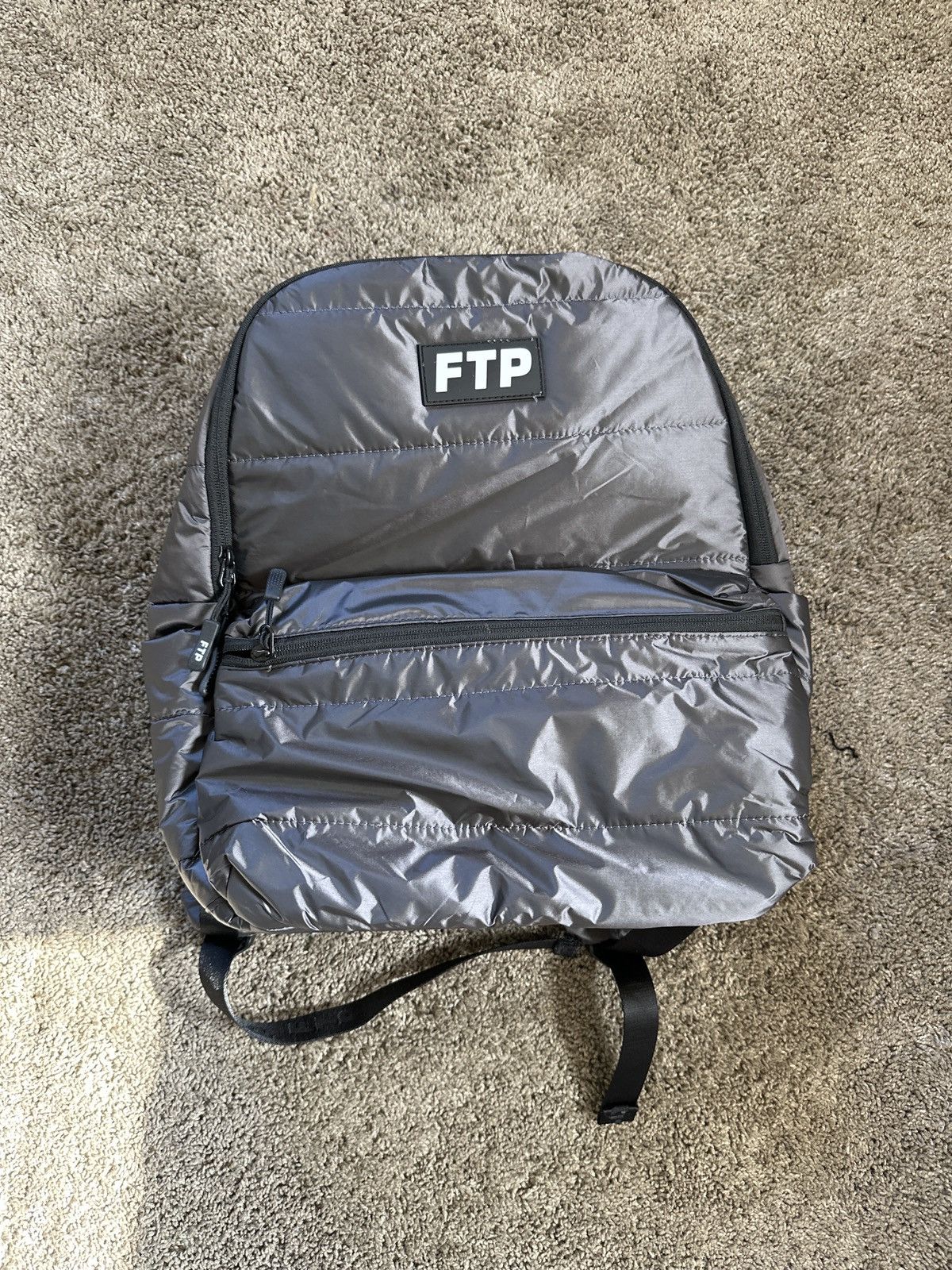 Fuck The Population Ftp Puffer Backpack Gray Grailed
