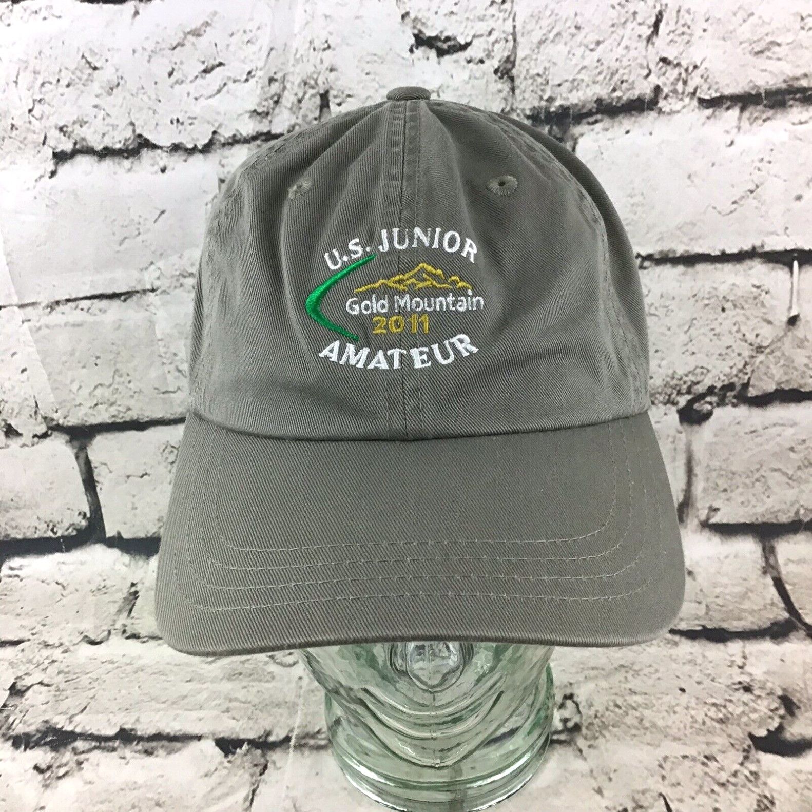 Imperial US Junior Ametuer Gold Mountain Mens OSFA Hat Gray Strapback ...