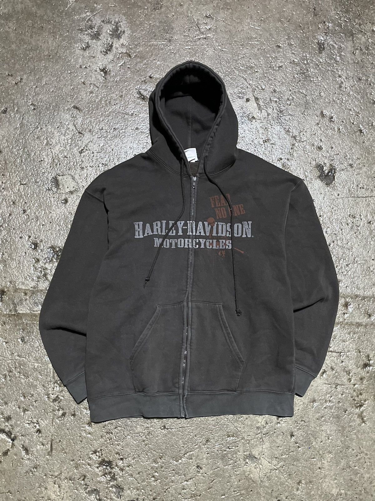 Vintage Crazy Vintage Y2K Harley Davidson Zip-Up Hoodie Skater Opium ...