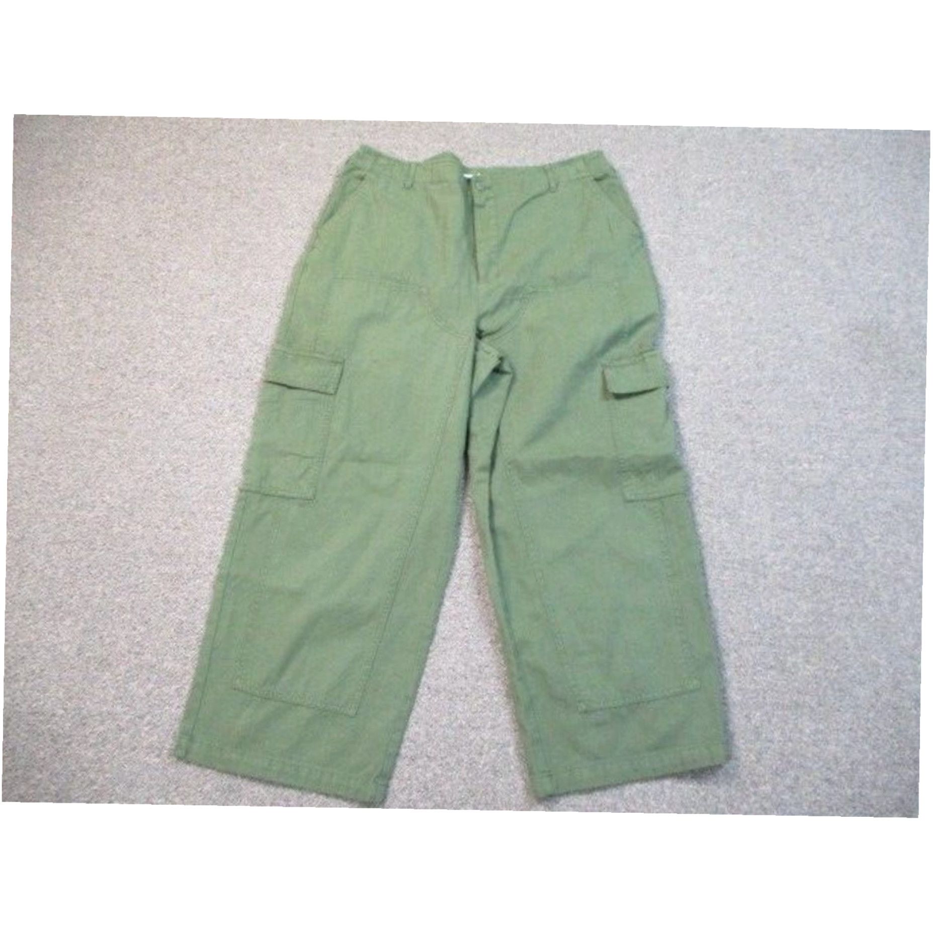 Vintage Army Green Military Inspired Wide Leg Lightweight Cargo Pants ...